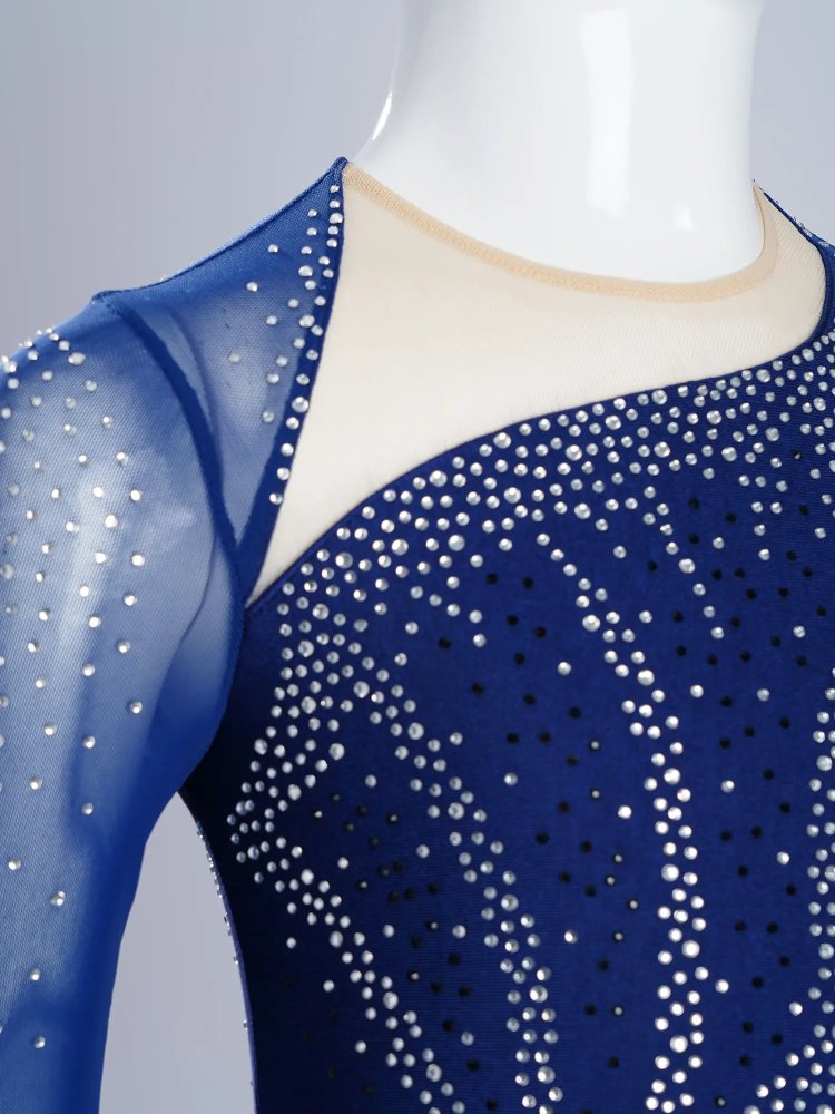 glittery figure skating competition dress | zendaya - Colour: Blue, Size: 8