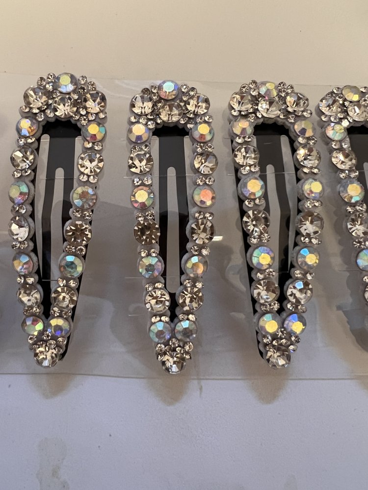 třpytivé Sponky pukačky do vlasů s krystaly | zendaya - Barva: Zlatá